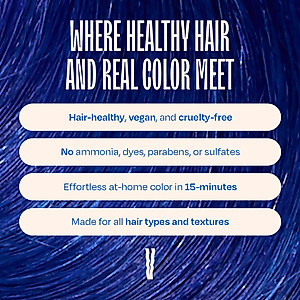 oVertone Haircare Color Depositing Conditioner - 8 oz Semi Permanent Hair Color with Shea Butter & Coconut Oil - Temporary Hair Color Dye - Vegan, Cruelty-Free - Extreme Blue