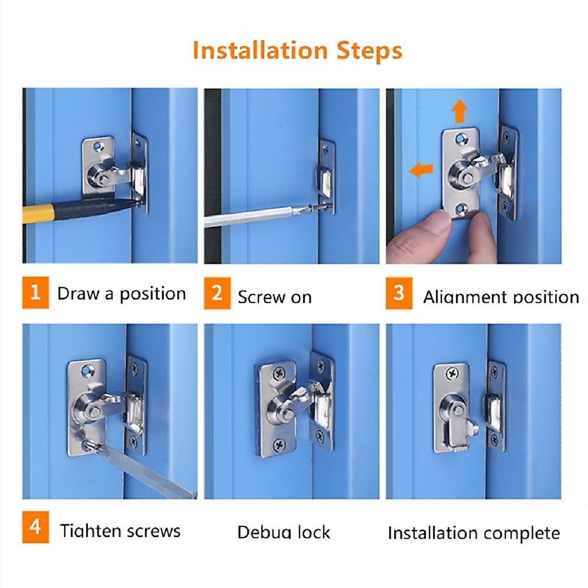 Small 90 degree right angle door lock latch latch bolt lock cam lock door and window push-pull lock rod bolt barn push-pull door lock