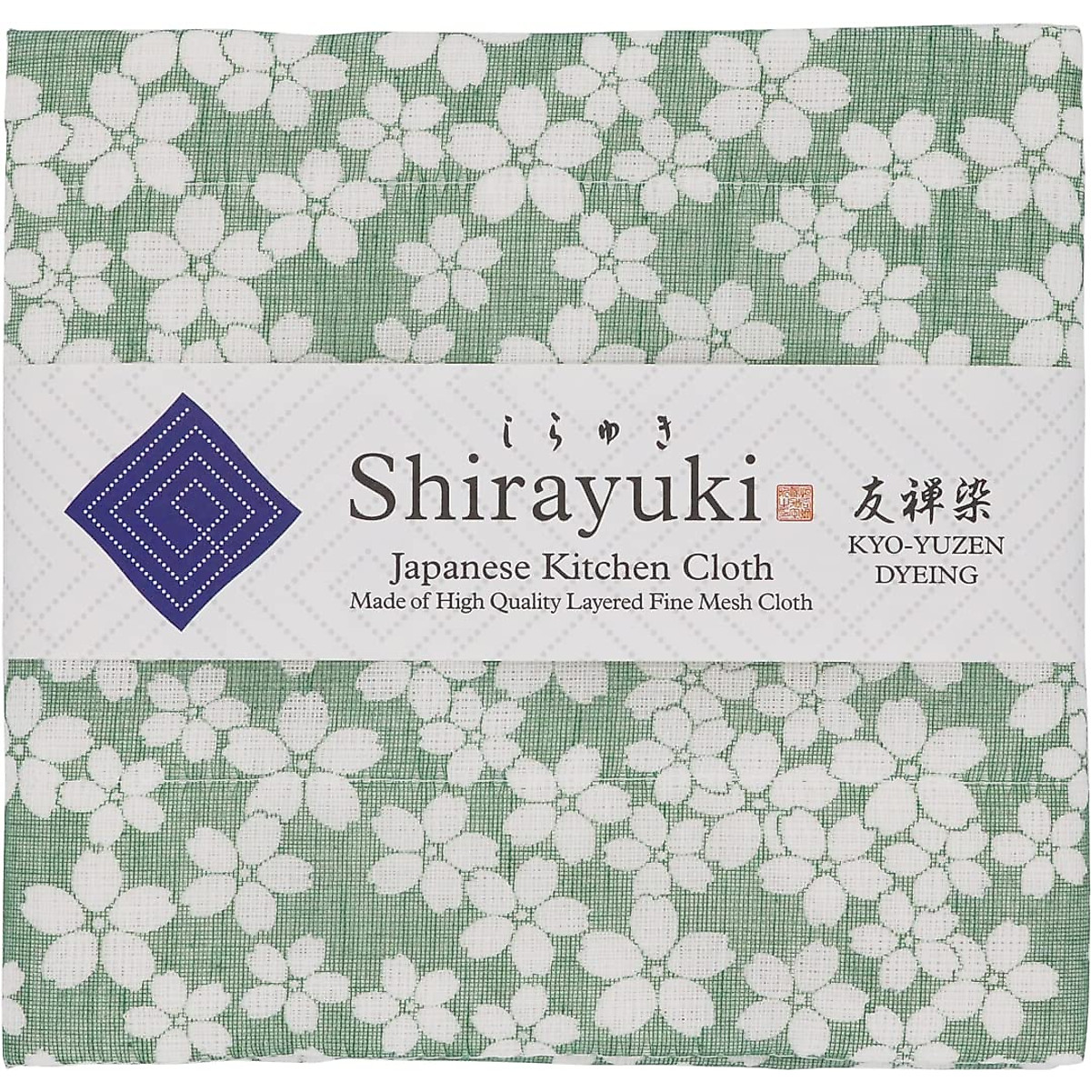 Shirayuki Japanese Kitchen Cloth KYO-YUZEN Cherry Blossoms. Set of 3. Made Layered Fine Mesh Cloth. Dish Wipe, Table Wipe, Hand Wipe. Made in Japan (Cherry Blossoms)