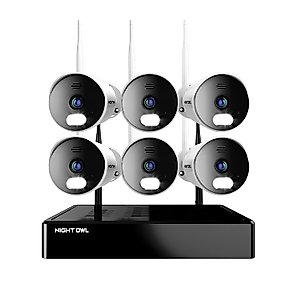 Night Owl Sp Bluetooth Video Home Security Camera System with (6) Wi-Fi IP 1080p HD Indoor/Outdoor Spotlight Cameras with 2-Way Audio and 1TB Hard Drive (Expandable up to 8 Cameras)