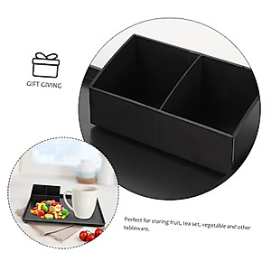 Cabilock 1 Set Tea Tray Tea Bag Bin Storage Tray Reusable Plate Drink Holder Noodle Dish Appetizer Serving Tray Tea Serving Tray Tea Holder Decor Plate for Home Plastic Product Storage Box