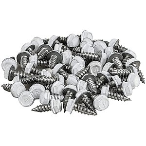 LeafTek Screws in White | Package of 50 | 1/2" White Self-Tapping Screws