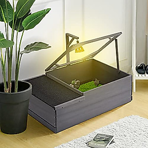 Tortoise House Large Tortoise Habitat Cage, Upgraded Wooden Tortoise Large Box Turtle Habitat Enclosure with Light Support Frame,Trays, Weatherproof Roof, Reptile Cage House for Lizards, Geckos