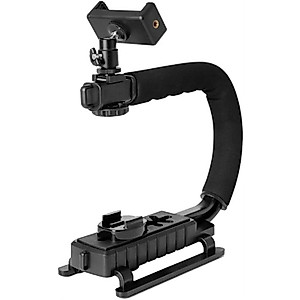 XIANYUNDIAN Metal Triple Hot-Shoe Mounts Handheld Phone Stabilizer Video Action Handle Grip for Canon Nikon Sony DSLR Camera/Camcorder Camera Mounts Clamps (Colour : C Grip)