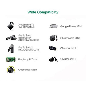 Ethernet Adapter for Fire TV Stick Chromecast Ultra/2/1/Audio Google Home Mini which is( Mirco USB A ) Port to RJ45 Ethernet Adapter with USB Power Supply Cable 3.3ft (Black)