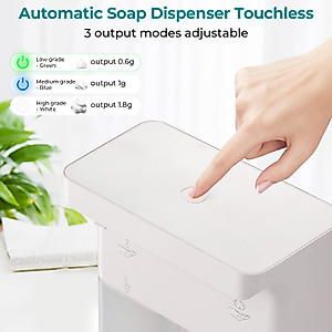 Automatic Soap Dispenser, Dish Soap Dispenser for Kitchen Sink, Kitchen Soap Dispenser Set Wall Mount or Countertop Rechargeable Dispenser Liquid + Foaming Hand