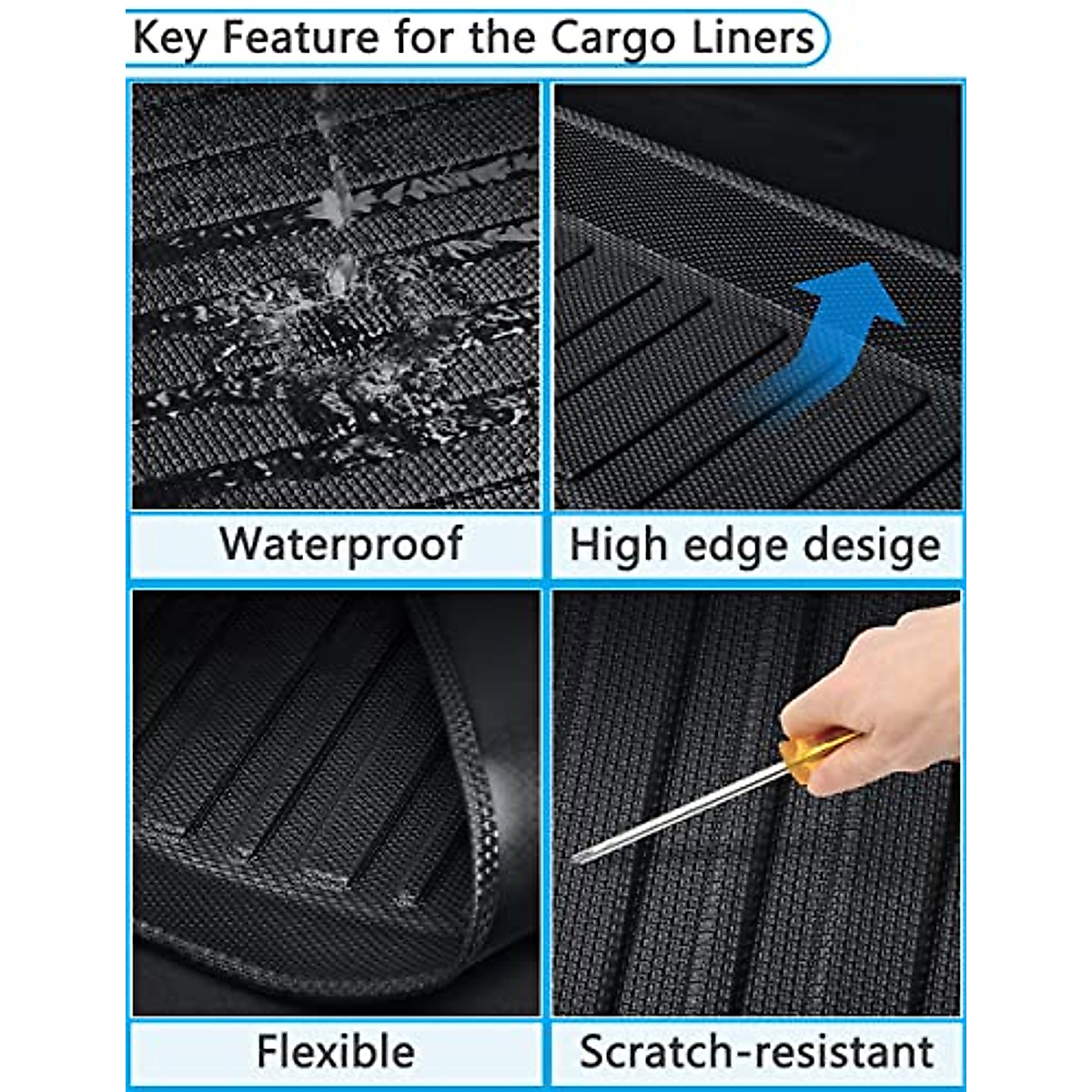 X5 Cargo Liners Rear Cargo Trunk Tray Floor Mats Compatible with 2023 2022 2021 2020 2019 BMW X5 Models,All Weather Protector Custom-Fit 3D Waterproof Durable Odorless Flexible TPO Accessories
