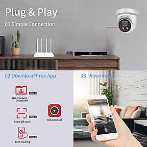 Hikvision IP Camera PoE DS-2CD2386G2-ISU/SL 2.8mm Lens 4K AcuSense Strobe Light and Audible Warning Fixed Turret Network Camera,H.265+,IP67, Built-in Two-Way Audio,Original English Version