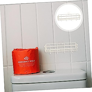 FONDOTIN 1 Set Wrought Iron Storage Rack Sink Drainer Basket Wire Bin Basket Under Desk Cable Organizer Wire Tray Cosmetic Tray Shampoo Holder Toiletry Storage Bracket Kitchen Wall Rack