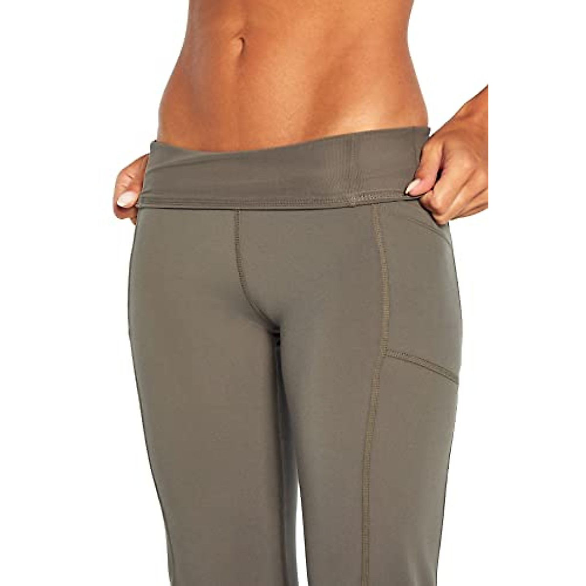 Jessica Simpson Sportswear Women's Standard Tummy Control Bootcut Pocket Pant, Gunmetal, Large