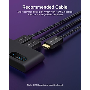 8K HDMI 2.1 Switch iVANKY Bi-Directional 2 in 1 Out HDMI Switch with Remote, 4K@120Hz 8K@60Hz HDMI Switcher 1 in 2 Out (1 Display at a Time) 48Gbps for PS5/PS4, Xbox, Roku, Apple TV, Fire Stick