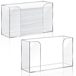 Pack of 2 Paper Towel Dispenser Countertop Acrylic Folded Paper Towel Holder, 11.4'' W x 4.2'' D x 6.7'' H, Clear Guest Napkin Dispenser for Z-fold C-fold Multi-fold Paper Towels(2 Pcs)