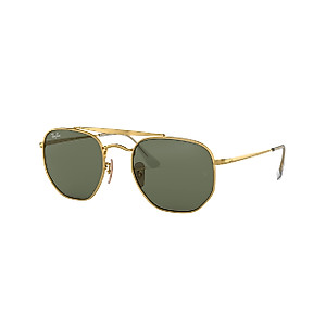 Ray-Ban RB3648 The Marshal Square Sunglasses, Gold/Green, 54 mm