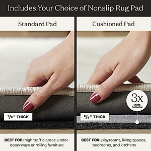 Ruggable Washable Plush 2x3 Area Rug, Moroccan Diamond, Premium Rugs for Living Room, Bedroom, Kitchen, Office, Classroom with Gripper Non Slip Pad