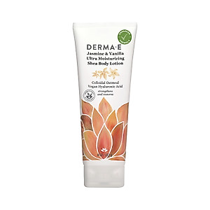 Derma E Jasmine and Vanilla Ultra Moisturizing Shea Body Lotion – Vegan Hyaluronic Acid and Vitamin E Moisturizer for Dry Skin – Cruelty Free Moisturizing Cream, 8 oz