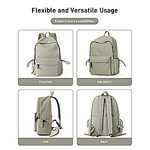 Green Backpack for Women Men, Waterproof High School Bookbag,Lightweight Casual Travel Daypack,Classic Basic College Backpack,Middle School Bag for Teen Girls Boys