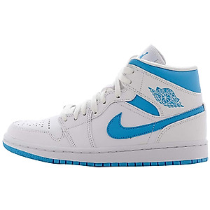 NIKE Women's WMNS Air Jordan 1 Mid Running Shoe, White Dk Powder Blue White, 7 UK