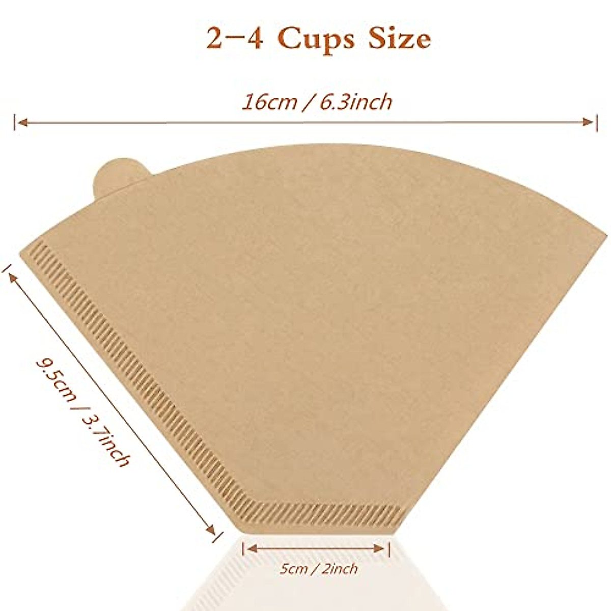 Coffee Filter #2,Cone Coffee Filter 2-4 Cups, Disposable Coffee Filters Paper for Smooth and Clean Taste, Pour Over and Coffee Maker (Natural Unbleached, U-shaped 100 Count)