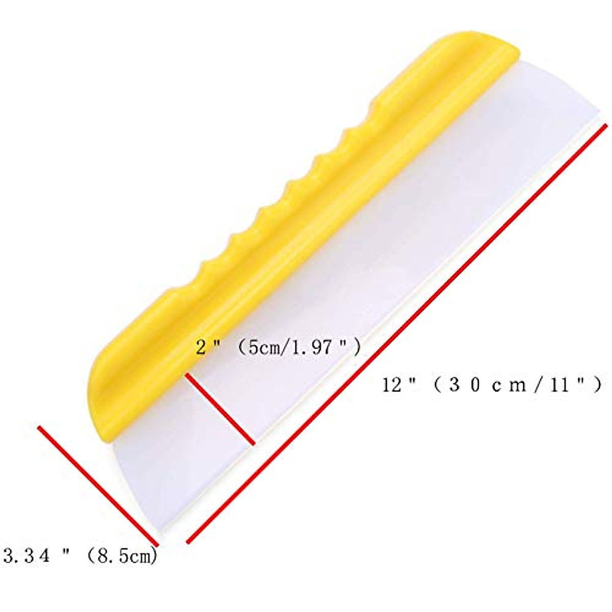 Forgrace 12 Inch Flexible Silicone Squeegee T-Bar Water Blade for Car or Home Glass Yellow Handle