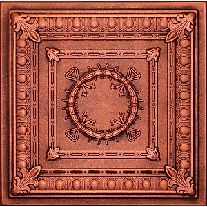 Euro-Deco Ceilings, Inc. R47AC Antique Copper 20x20 Amazing Styrofoam Tin Look Ceiling Tiles Easy to Glue Up On Any Type of Surface