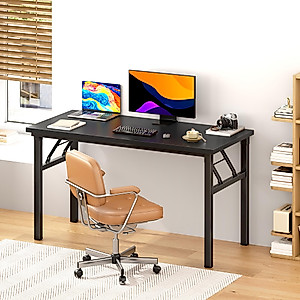 DlandHome 47 inches Folding Table Computer Desk Portable Table Activity Table Conference Table Home Office Desk, Fully Assembled Black DND-ND5-120BB