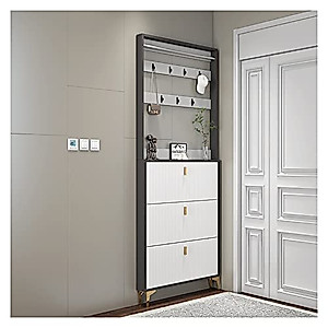 Freestanding Shoe Rack Locker Household Shoe Cabinet Ultra-Thin Dump Cabinet Creative Cloakroom Porch Shoe Cabinet Multi-Layer Storage Shoe Cabinet Multifunctional Locker (Size : 60 * 17 * 210cm)