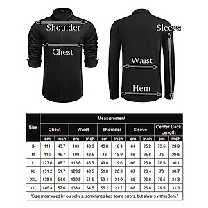 COOFANDY Men's Long Sleeve Dress Shirt Casual Button Down Shirts Wrinkle Free Untucked Shirt Black