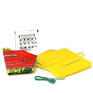 Catchmaster Outdoor Bug Trap Bundle, Japanese Beetle Trap 3-Pack & Yellow Sticky Trap 72-Pack, Flying Insect & Mosquito Traps for Backyard, Garden & Farm