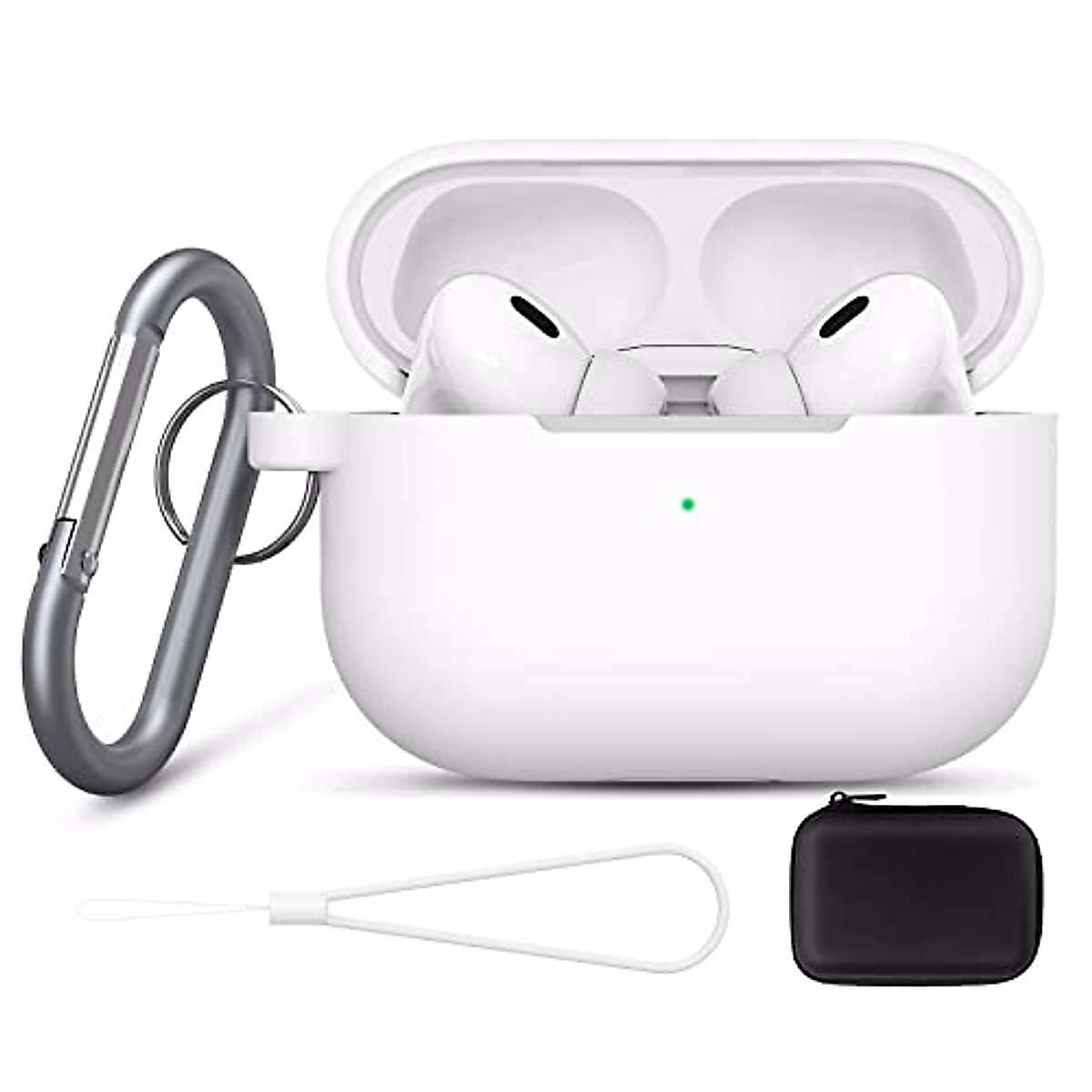 UGoCoCue for Airpods Pro 2nd Generation Case Cover 2022, Soft Silicone Skin Cover Shock-Absorbing Full Protective Case with Keychain&Lanyard, Compatible with New Airpods Pro Case [Front LED Visible]