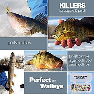 THKFISH Ice Fishing Jigs Kit Ice Fishing Lures Ice Fishing Gear A-50PCS+ Vertical Jigs Kit 4PCS-10g