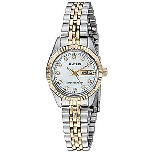 Armitron Women's 75/2475MOP Genuine Crystal Accented Two-Tone Bracelet Watch