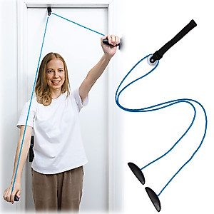 Shoulder Pulley Over The Door Physical Therapy System, Exercise Pulley, Alleviate Shoulder Pain and Facilitate Recovery from Surgery, FSA/HSA Eligible (Blue)