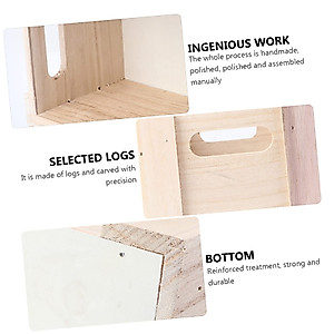 FUNOMOCYA 1pc Wooden Desktop Storage Basket Wood Desk Containers for Fruit Rustic Storage Bins Table Organizer Wood Nesting Storage Box Rustic Wood Crates Wooden Table Storage Box Organizer