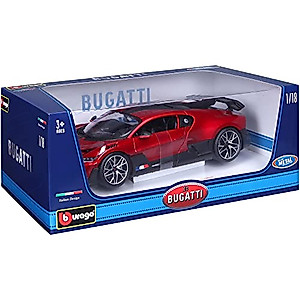 Bburago Bugatti Divo 1/18 Diecast Model Car 11045 Red, (18-11045MTRD)