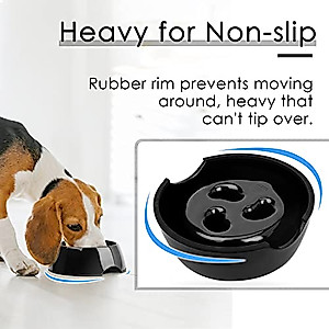 SUPERDESIGN Dog Slow Feeder Bowl 1/2 Cup Slow Feeding Dog Cat Bowls Slow Down Dog Bowl for Small Medium Large Breed Fun Feeder Slow Bowl Gulping Puppy Slow Feeder Bowl for Dry Wet Raw Food Non-Slip