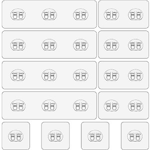 12 Pack Shower Caddy Adhesive Replacement, Transparent Adhesive Hooks Stickers for Shower Caddy, Basket Shelf, Soap Holder, Bathroom Storage Corner Shelves, Kitchen Racks, No Drilling, Waterproof