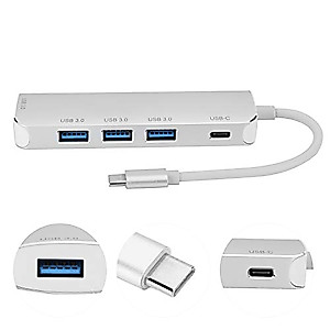 USBC Hub, Smart 4Port USB3.0 with PD Changer Converter USB Splitter Computer Accessories Supports OTG and PD 3.0 Fast Charging