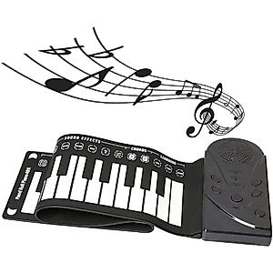 Roll Up Piano,49 Keys Electric Piano Keyboard,Portable Keyboard Piano,Keyboard Piano for Beginners(Black)