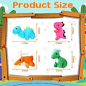20 Pack Operation Christmas Plush Mini Dinosaur Stuffed Animal Bulk Dinosaur Party Favors Toys Dinosaur Plush Keychain Soft Dino Figures Assortment Cute Dino Plush, Goody Bags Filler for Boys Girls
