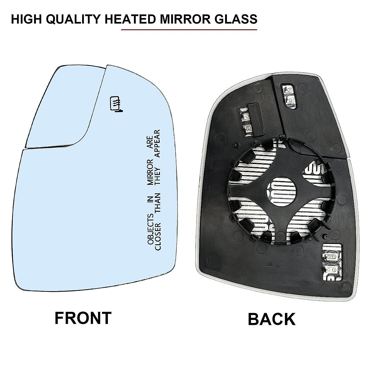 Passenger Right Side Mirror Replacement for 2012-2018 Ford Focus Side Mirror Glass - Side View Heated Convex Mirror Glass with Rear Holder, Replace CM5Z-17K707-G