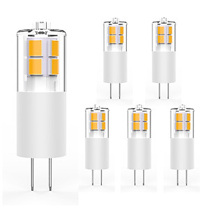 6 Pack 12V Bulb LED G4 , Soft White 2700K , JC Bi-Pin Base Light Bulbs G4 LED 3W, 20W-30W T3 Halogen G4 Bulb Replacement