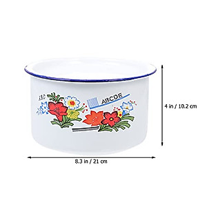 DOITOOL Instant Noodle Retro Enamel Campfire Mug 1800ml Coffee Cup Chinese Tea Mug Creative Drinking Cup Soup Bowl Meal Storage Holder with Lid for Home Office Party Use Random Color Pasta Bowl