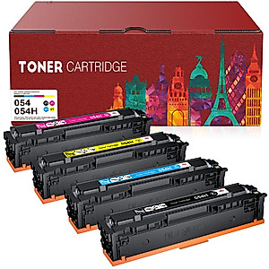 Toner Kingdom Compatible Toner-Cartridge Replacement for Canon 054H 054 High Yield CRG-054 for Canon Color ImageClass LBP622Cdw MF644Cdw MF642Cdw MF640C Printer - 4Pack(1B 1C 1M 1Y)