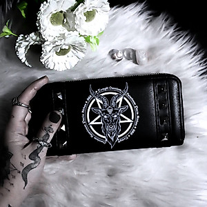 Ro Rox Omnium Alternative Goth 666 Baphomet Pentagram Faux Leather Wallet Purse