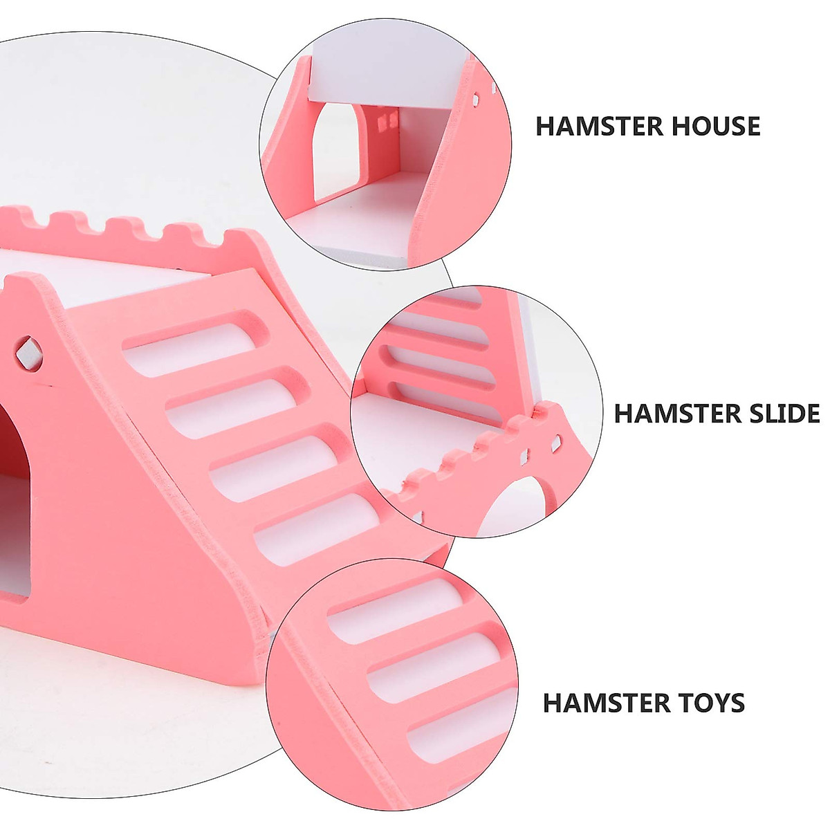 1pc Little Pet Staircase Villa Hamster Habitat Small Hamster Toys Wooden Hamster Hut Novel Hamster House Hamster Villa Pet Supply Small Pets Toys Pet Playing House