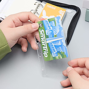 Mini Budget Binder with Cash Envelopes Set Black 3-Ring Zipper Binder Folders, 80 Sheets 3 Hole Dot Paper Refills and 12pcs Clear Mini Biner Pockets for Planner Budgeting System