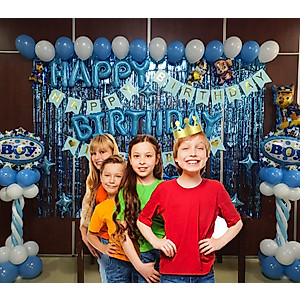 Moohome 2 Pack Teal Blue Foil Fringe Curtain, Fringe Backdrop Curtains for Birthday Wedding Engagement Bridal Shower Bachelorette Party Decorations