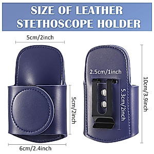 Artificial Leather Stethoscope Holder Handmade Stethoscope Hip Holder with Clip to Protect from Neck Carrying or Loss for Holding Your Stethoscope (Blue,1 Piece)