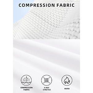 BALEAF One Leg Compression Tights Youth Basketball Leggings 3/4 Boys Sports Base Layer Capri Running Pants White M