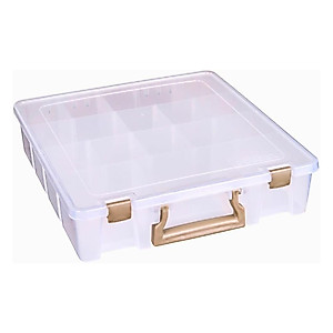 ArtBin 9007AB Super Satchel with Removable Dividers, Portable Art & Craft Organizer with Handle, [1] Plastic Storage Case, Clear